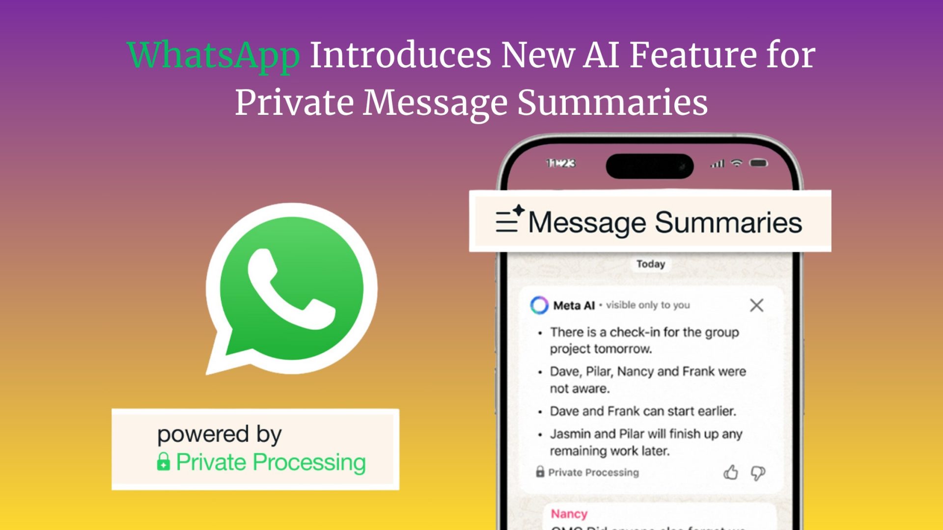 WhatsApp Introduces New AI Feature for Private Message Summaries
